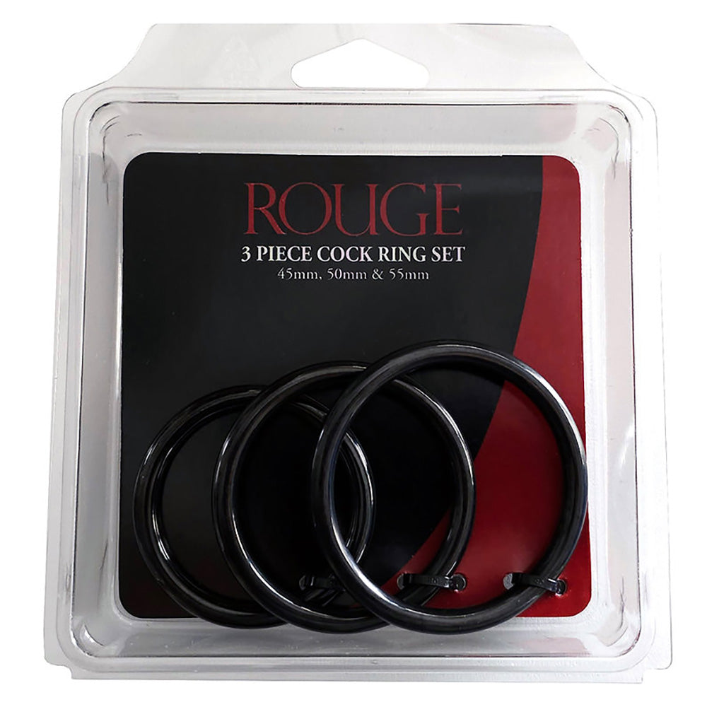Stainless Steel 3 Piece Cock Ring Set (45/50/55mm) - Black – EP ...